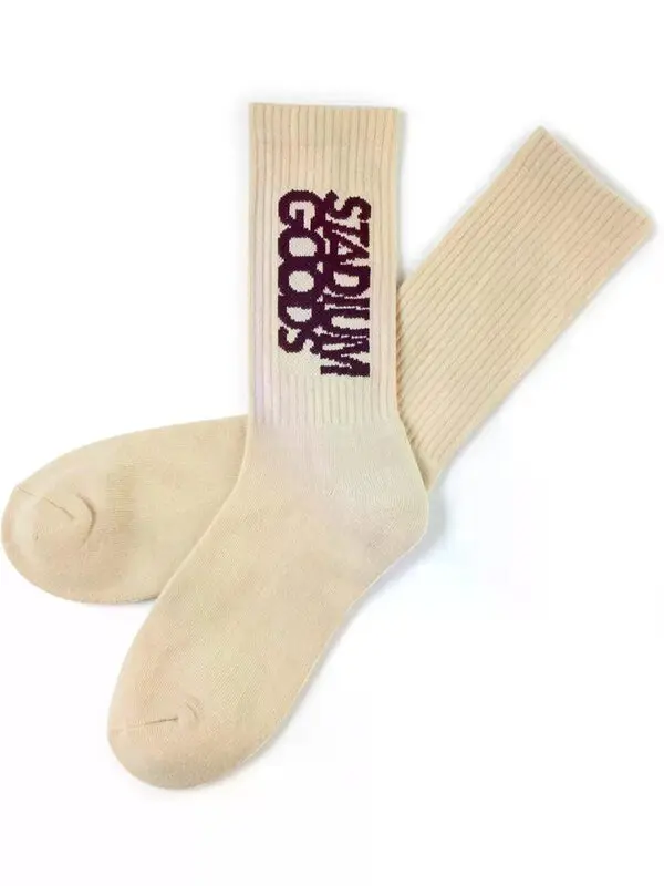 STADIUM GOODS Embroidered Logo Crew Socks - Neutrals