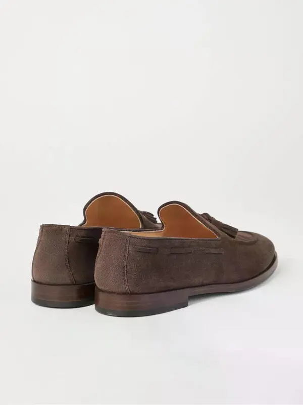 Brunello Cucinelli Tassel-embellished Suede Loafers