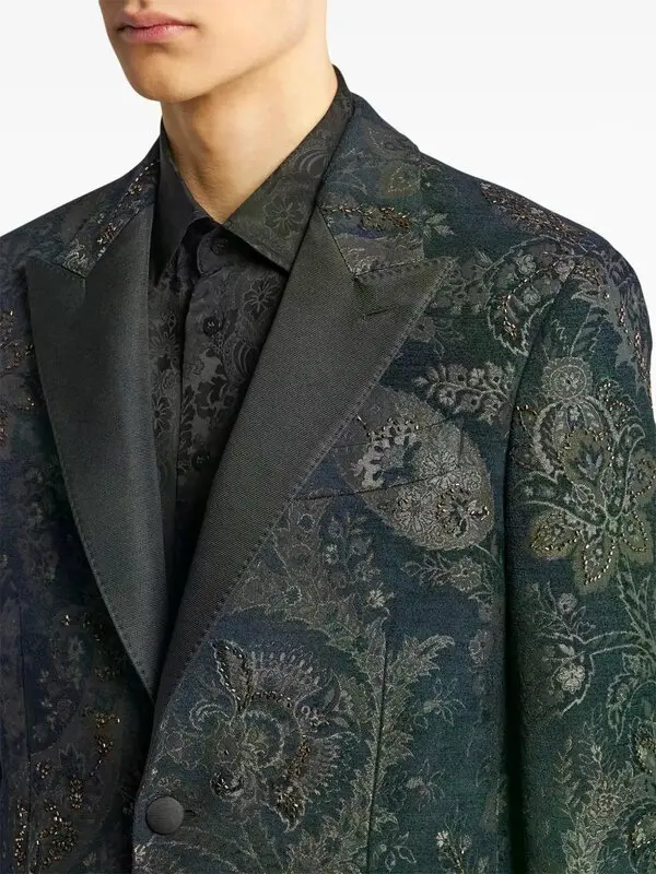 Etro Peak-lapel Jacquard Blazer