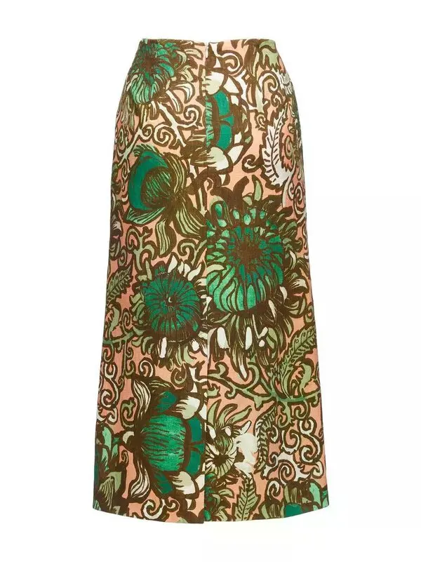 La DoubleJ Floral-print Pencil Skirt - Green