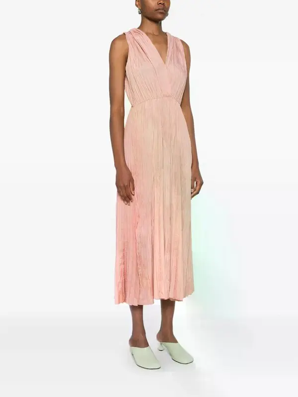FORTE_FORTE Pleated Midi Dress