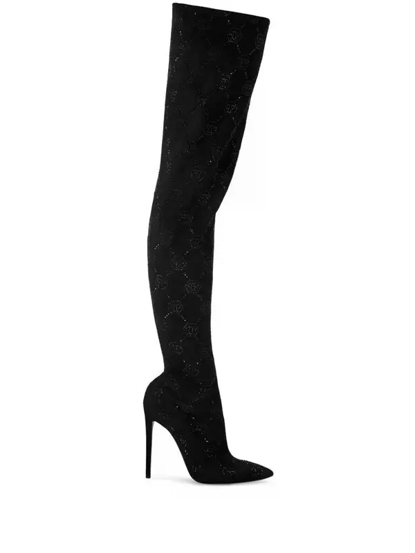Philipp Plein 120mm Monogram-pattern Boots