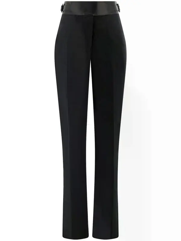 FERRAGAMO Belted Tailored Linen Trousers