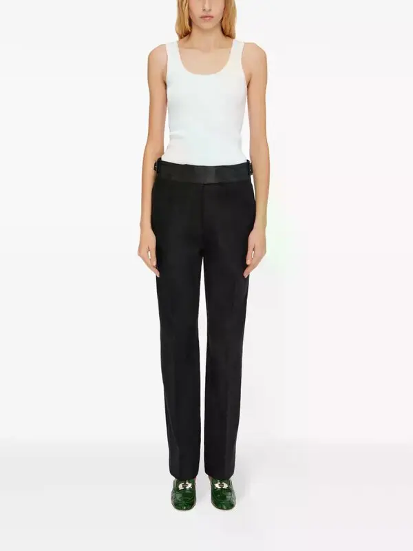 FERRAGAMO Belted Tailored Linen Trousers