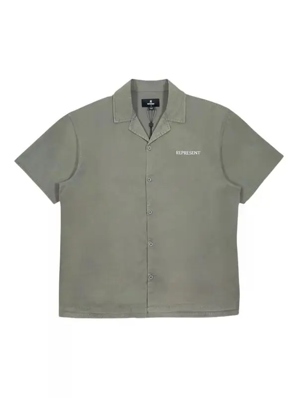 REPRESENT Script Camp Collar Shirt - Green