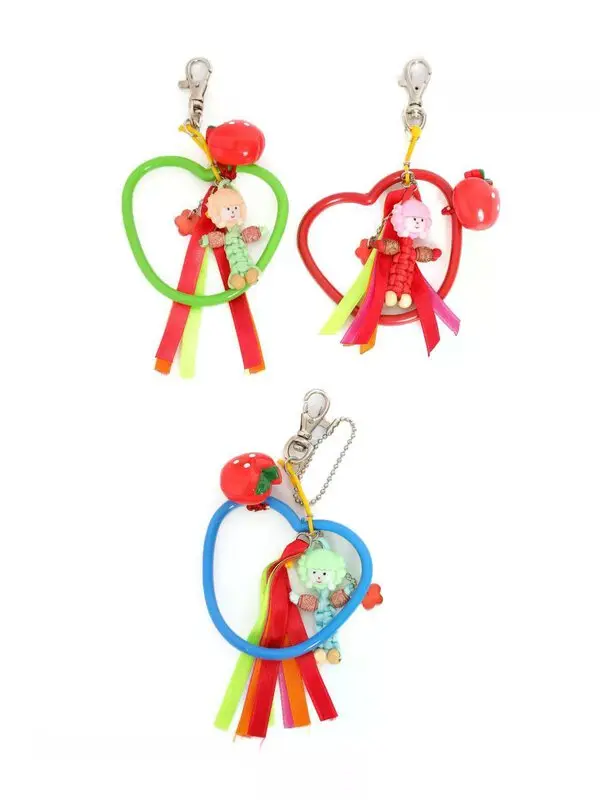 AMIR SLAMA Heart-motif Keychain - Red