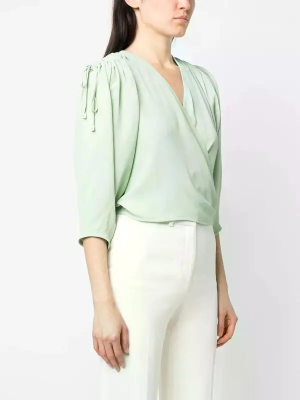 Veronique Leroy Ruched Wrap Blouse