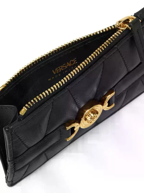 Versace Medusa '95 Quilted Zip Card Holder