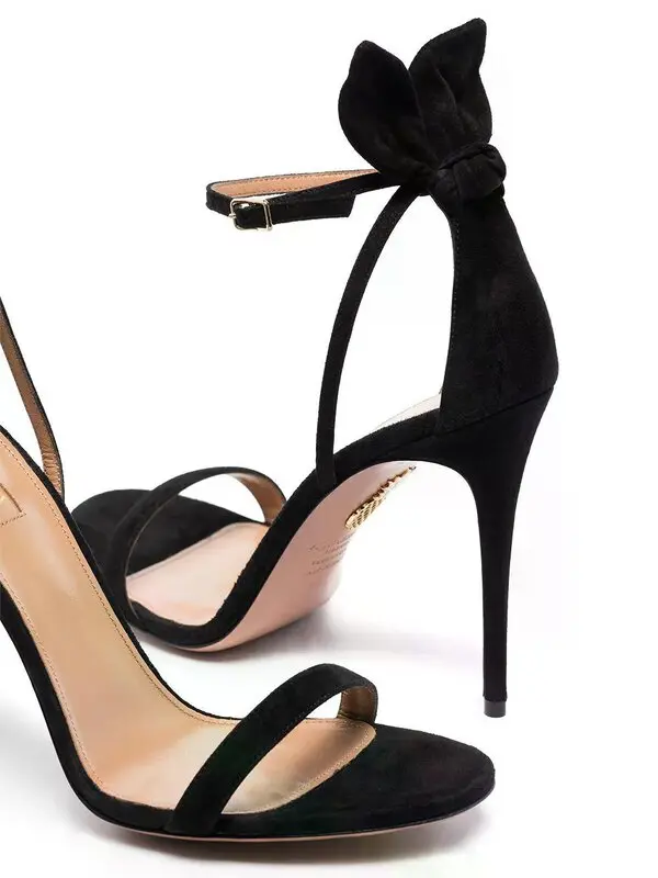 AQUAZZURA Bow Tie 105mm Suede Sandals