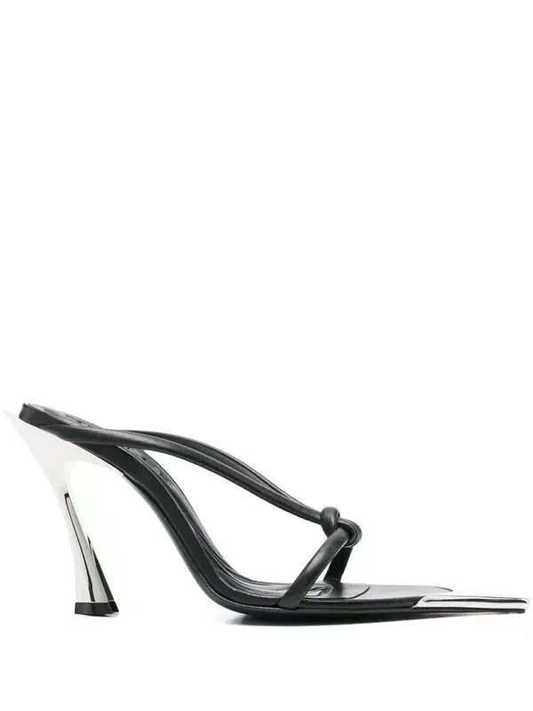 MUGLER Leather Knotted Heeled Sandals - Black