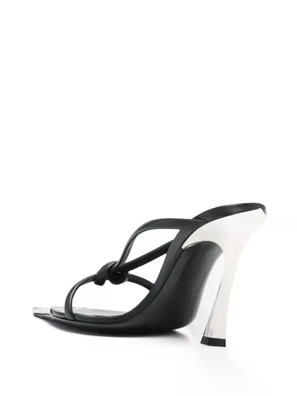 MUGLER Leather Knotted Heeled Sandals - Black