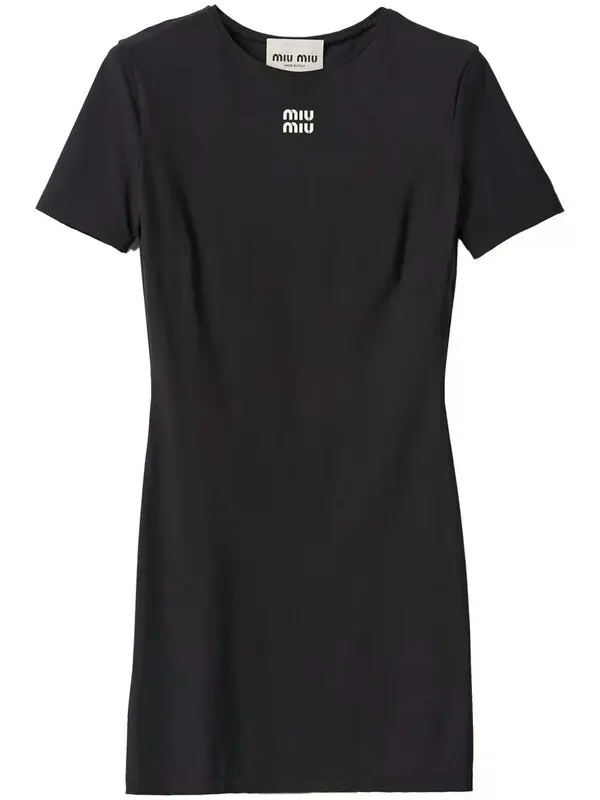 Miu Miu Logo-print Short-sleeve Minidress