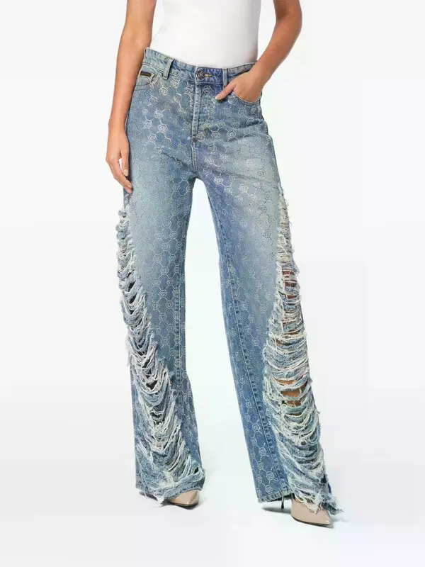 Philipp Plein Monogram Strass Jeans