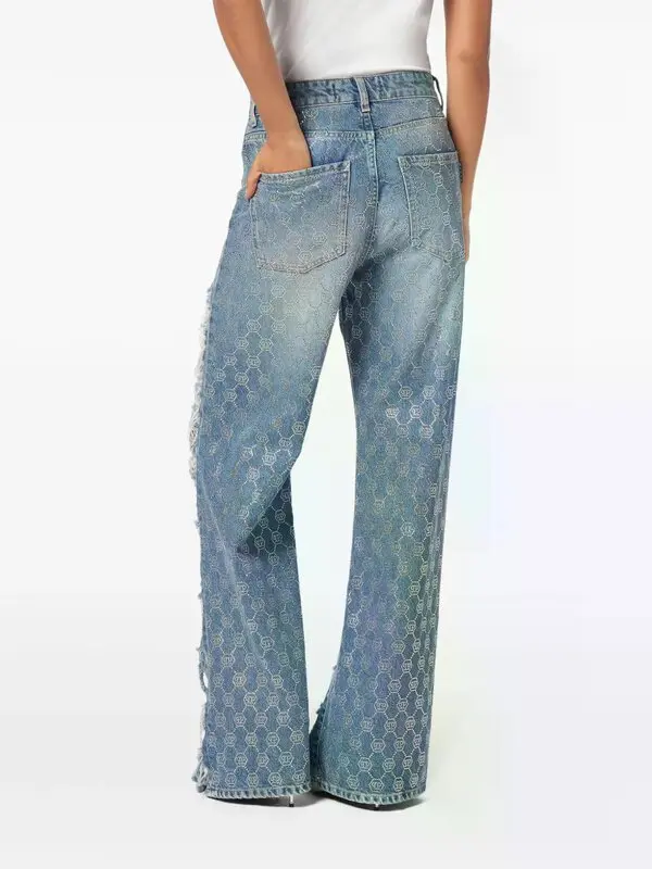 Philipp Plein Monogram Strass Jeans