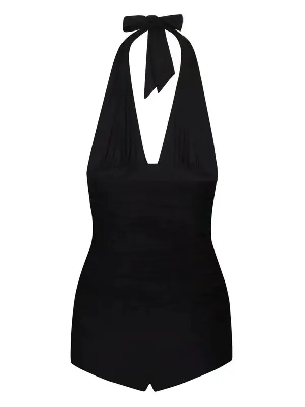Dolce & Gabbana Halterneck Ruched One-piece Swimsuit