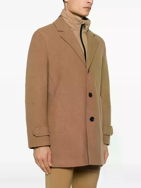 PALTO' Geraldo Water-repellent Layered Wool-blend Coat