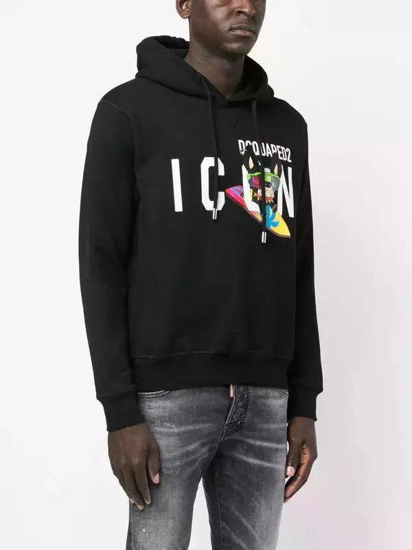Dsquared2 Logo-print Drawstring Hoodie - Black