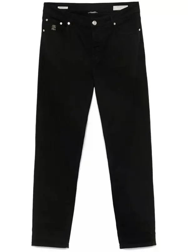 Brunello Cucinelli Logo-embroidered Jeans - Black