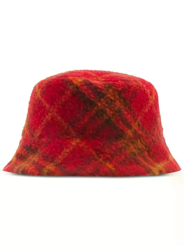 Burberry Reversible Check Bucket Hat - Red