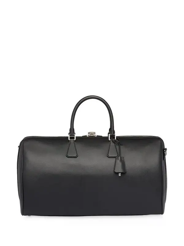 Prada Saffiano Leather Duffle Bag - Black