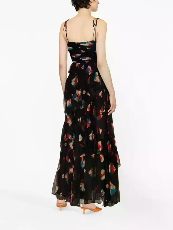 Ulla Johnson Aveline Printed Ruffled Silk Dress