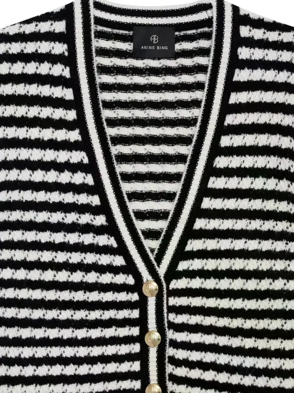 ANINE BING Gwen Cardigan With Horizontal Stripes