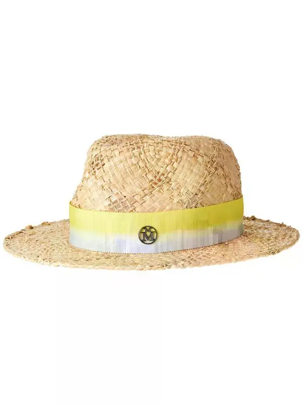 MAISON MICHEL Derek Interwoven-design Hat - Neutrals