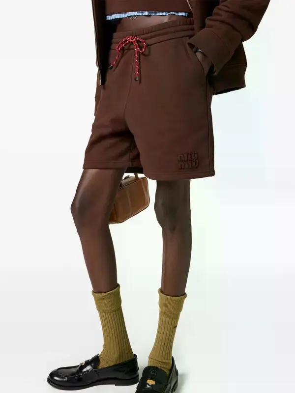 Miu Miu Cotton Shorts - Brown