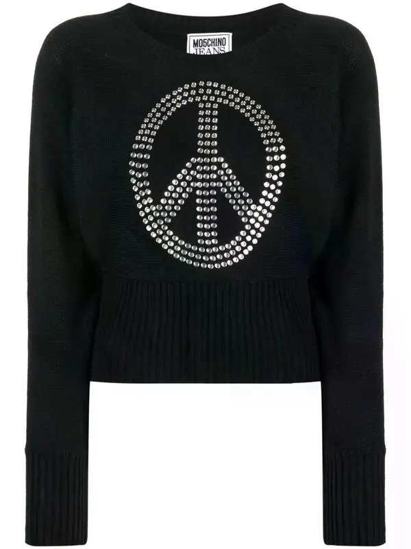 Moschino Studded Peace Symbol Sweater - Black