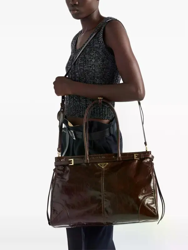 Prada Bonnie Extra-large Leather Handbag - Brown