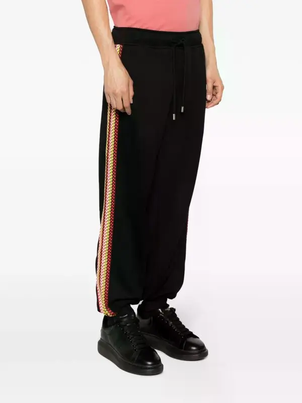 LANVIN Side Curb Cotton Track Pants - Black