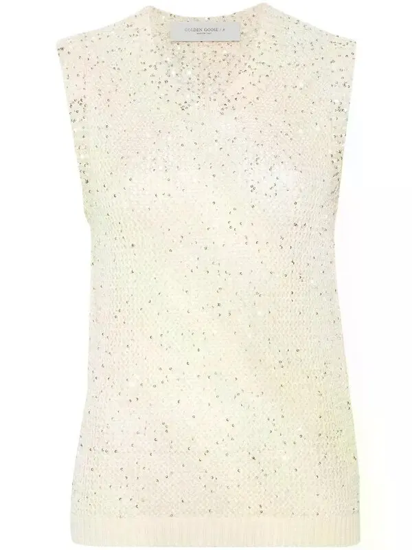 GOLDEN GOOSE Sequin Embellished Knitted Top