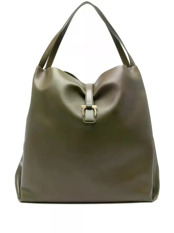 FERRAGAMO Leather Shoulder Bag - Green