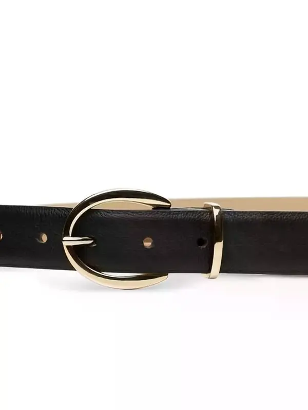 POCHE PARIS Leather Belt With Ardillon Buckle - Black