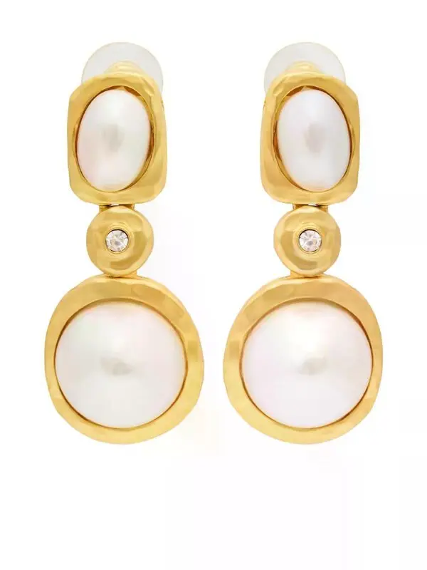 KENNETH JAY LANE Pearl-detailing Drop Earrings - Gold
