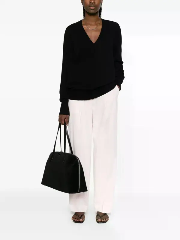 TOTEME Cashmere V-neck Sweater - Black