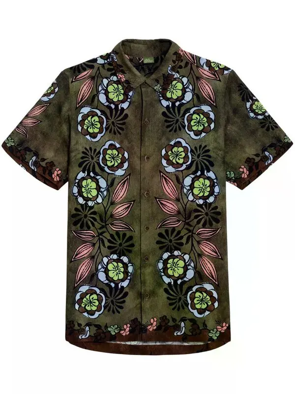 Agua Bendita Floral Print Shirt - Green