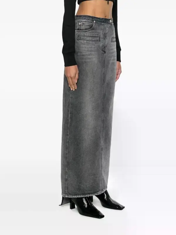 COURREGES Heritage Cut-out Stonewashed Denim Skirt