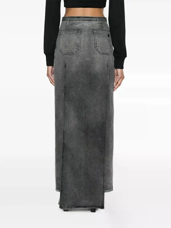 COURREGES Heritage Cut-out Stonewashed Denim Skirt