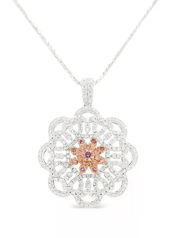 HYT JEWELRY 18k White Gold And Platinum Diamond Pendant Necklace - Silver