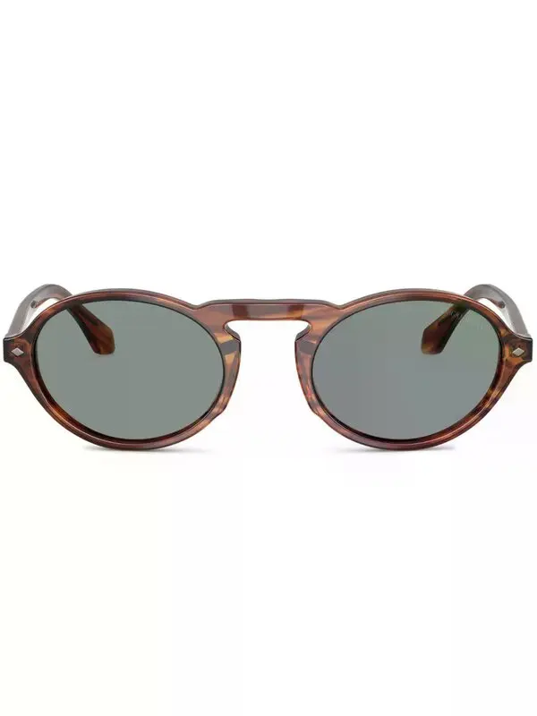 Giorgio Armani Logo-print Sunglasses - Brown