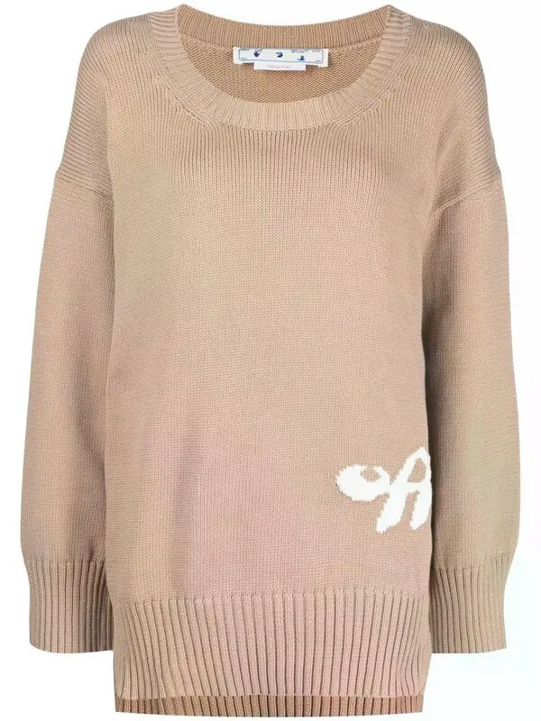 Off-White Intarsia-logo Ribbed Jumper