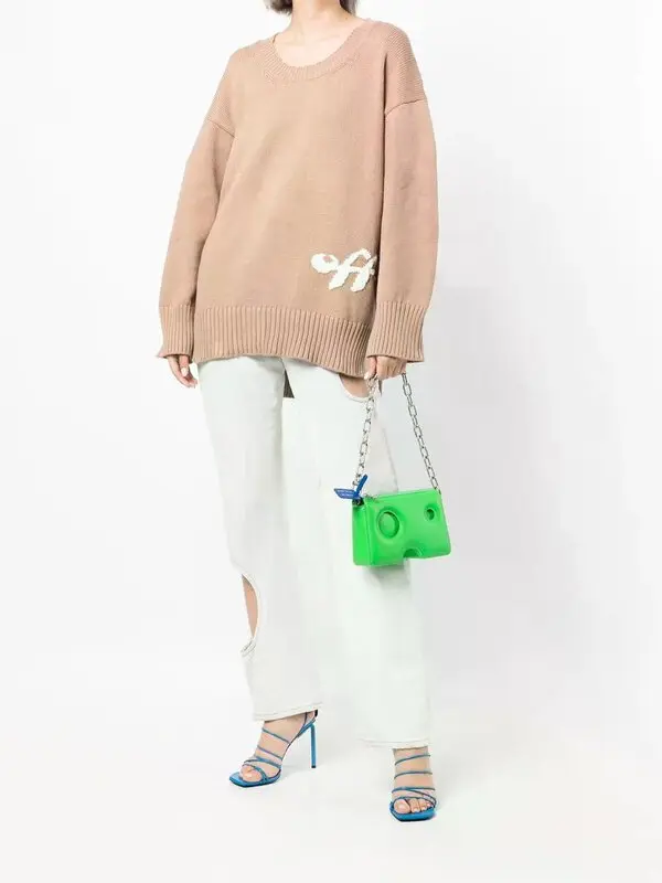 Off-White Intarsia-logo Ribbed Jumper