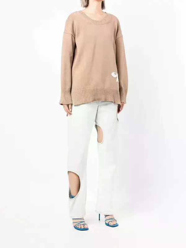 Off-White Intarsia-logo Ribbed Jumper