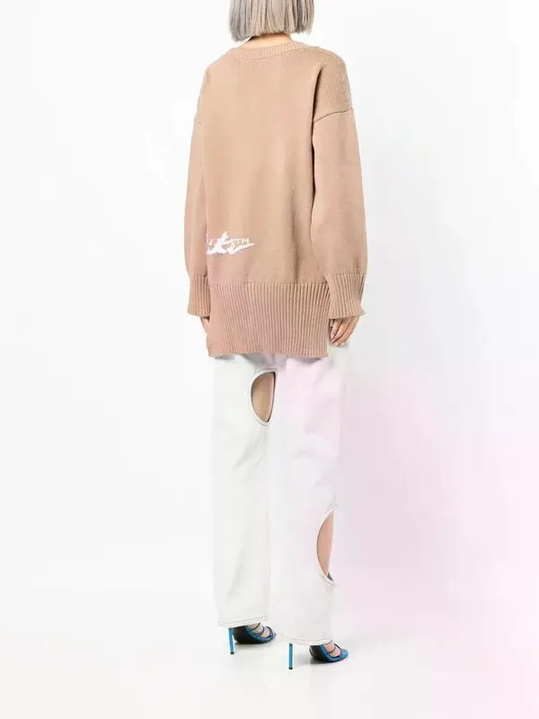 Off-White Intarsia-logo Ribbed Jumper
