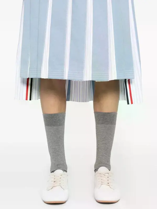Thom Browne Pleated Denim Midi Skirt