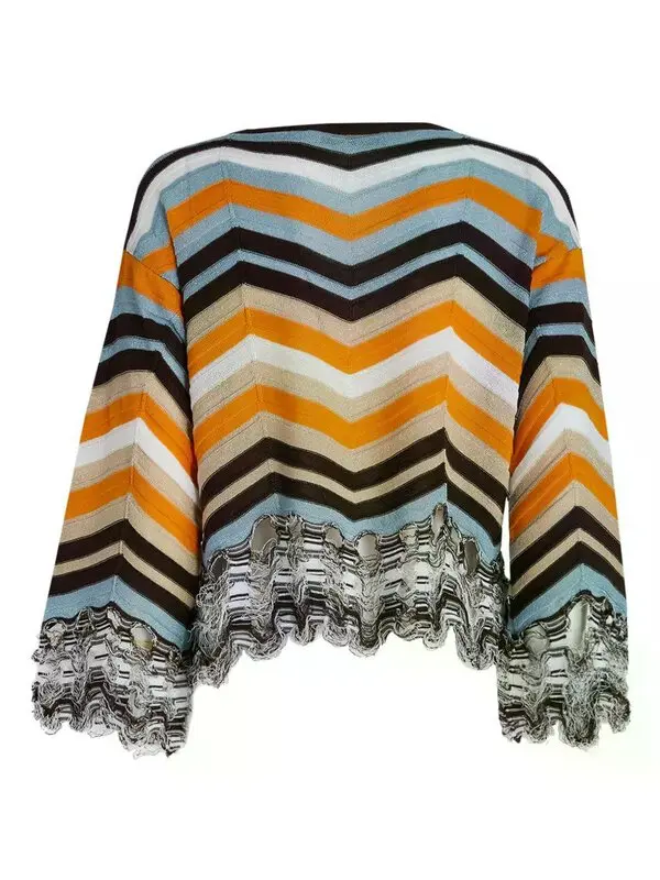 JUCCA Boat-neck Blouse With Ripped Detailing