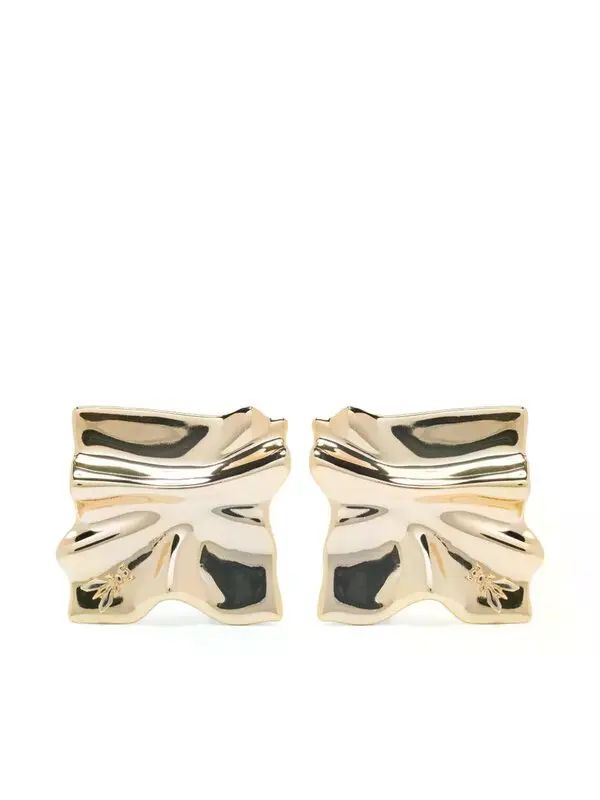 Patrizia Pepe Crinkled Clip-on Earrings - Gold