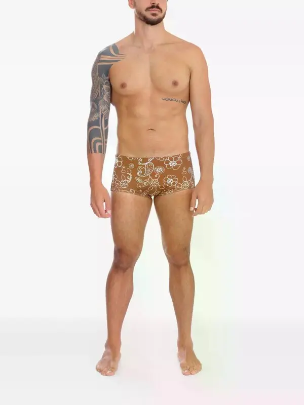 AMIR SLAMA Floral-print Swim Trunks