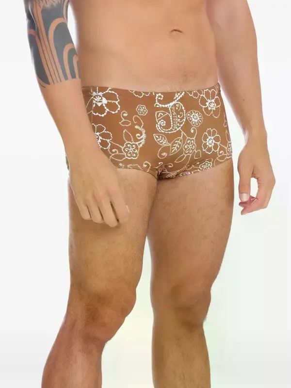 AMIR SLAMA Floral-print Swim Trunks